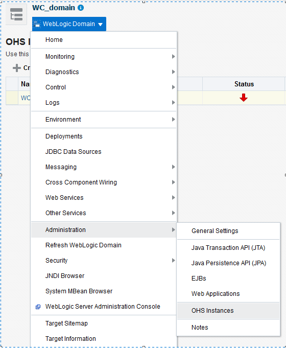 Fusion Code Arena: Delete/Create OHS instance from WLS domain.