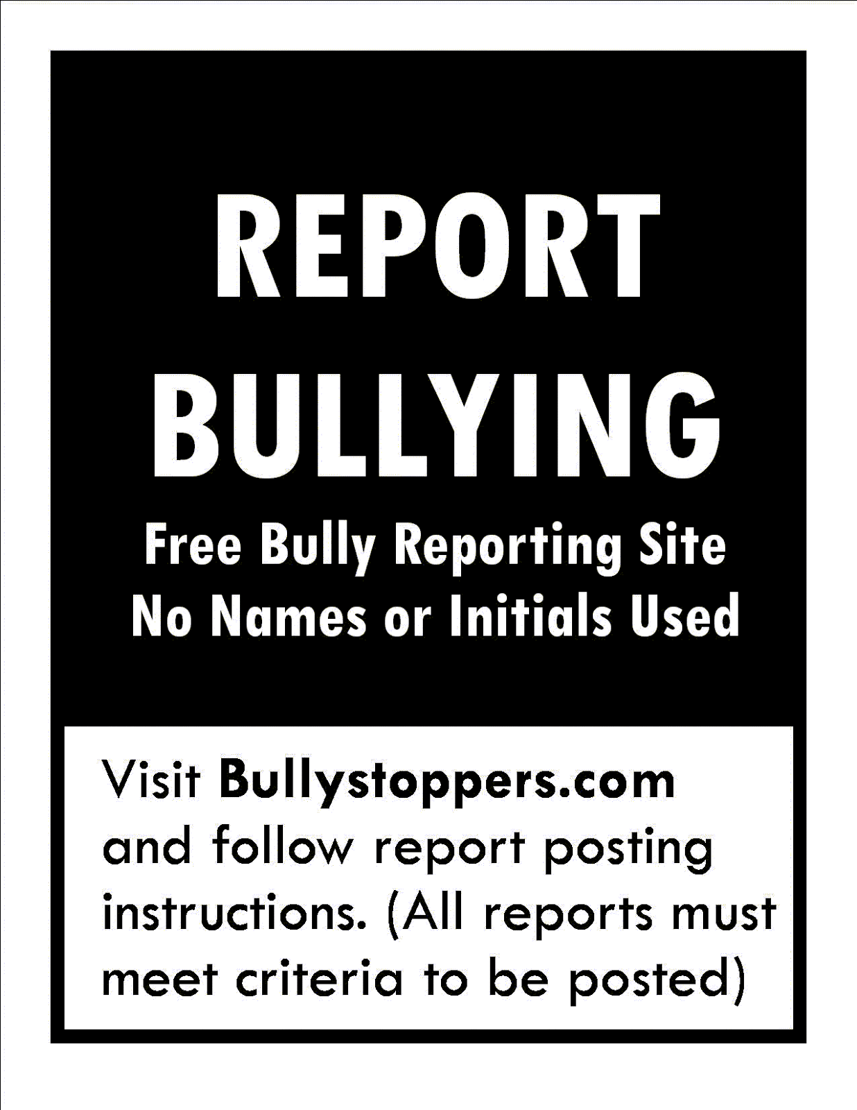 Tom Letson's 1st & 10 Blog: A Different Way of Anonymous Bully Reporting