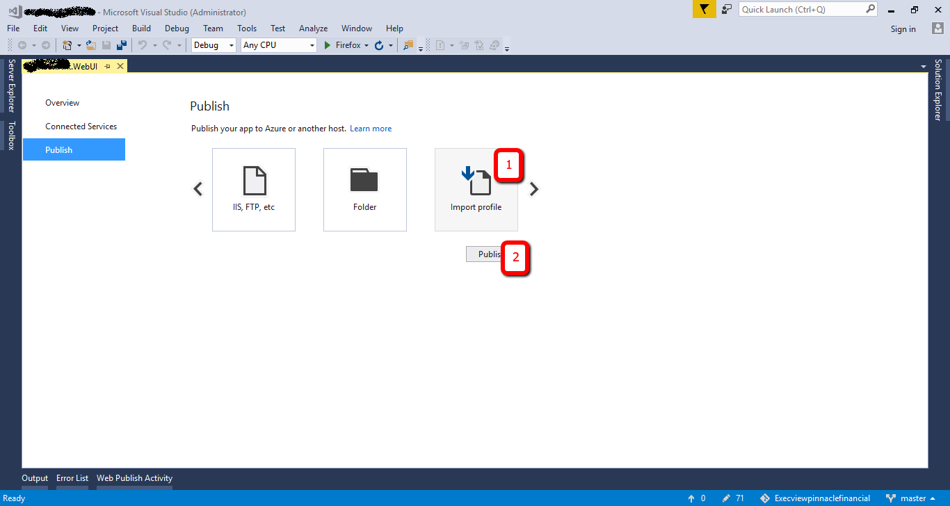 Publish WebApp using Visual Studio 2017 in Microsoft Azure.