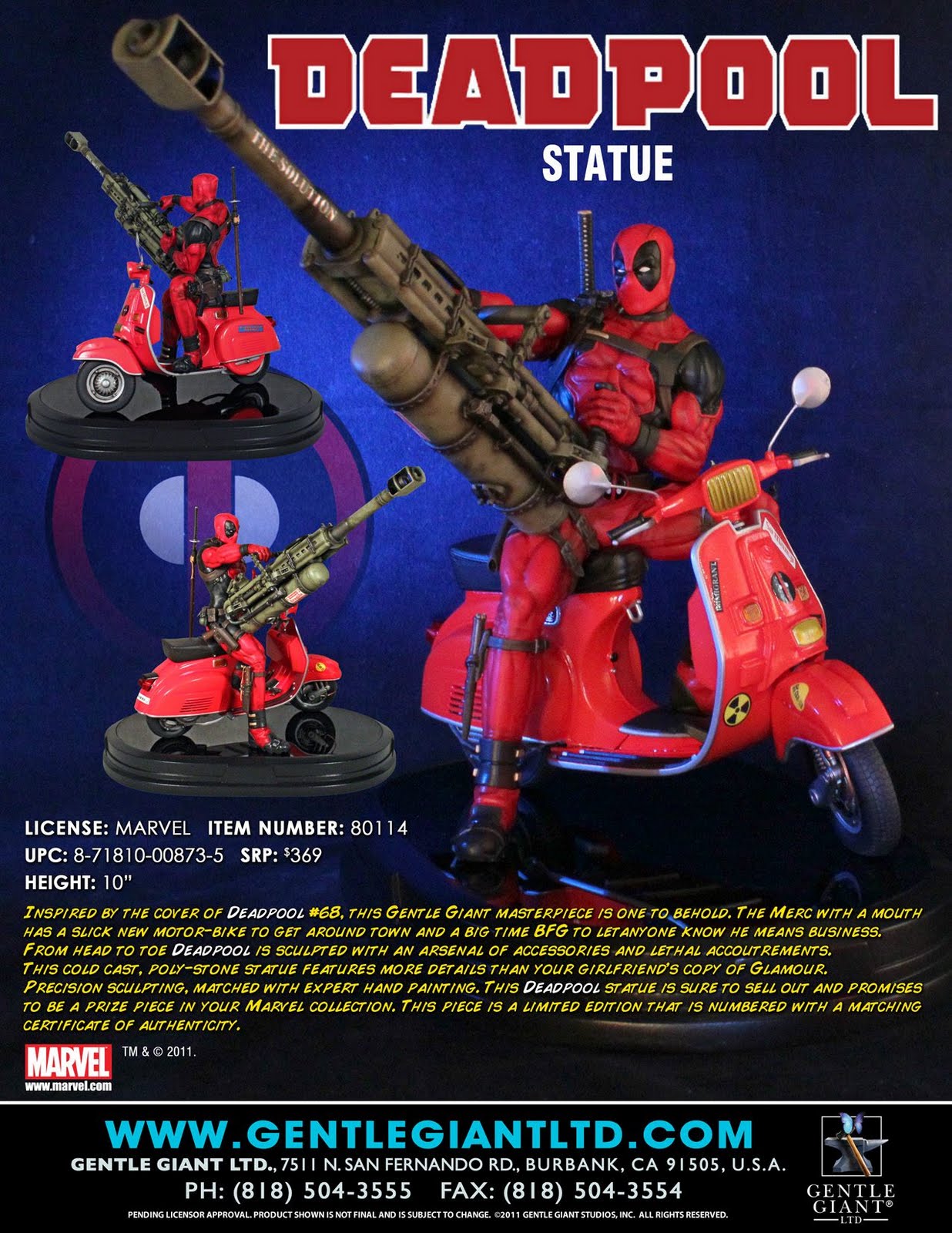 Angry Koala Gear (Vintage): Deadpool Statue from Gentle Giant Studios