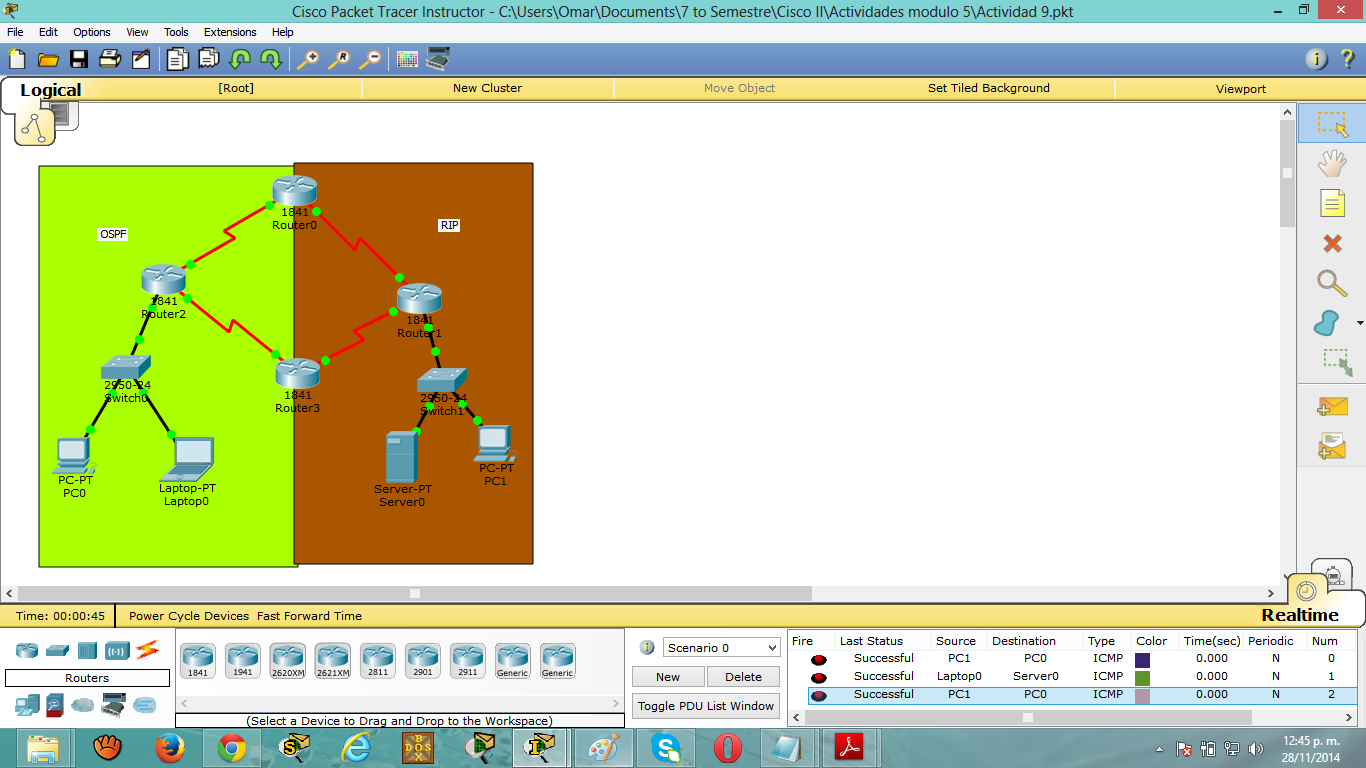 CISCO II : Actividad 9: REDISTRIBUCIÓN OSPF-RIP