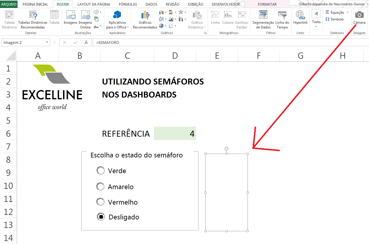 ExcelLine Office World: Excel: Inserindo um "semáforo" em seu Dashboard