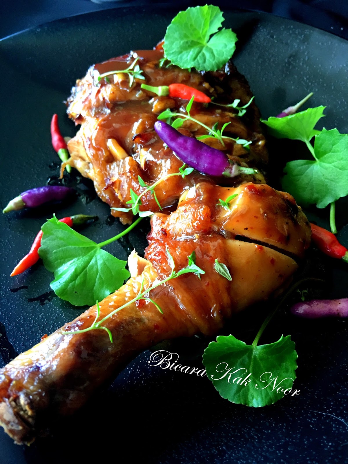 Honey Garlic Chicken - Ayam Madu Bawang Putih - Dapur Kak Noor