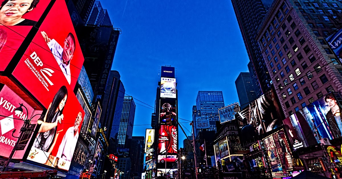 Trans Pond: Blue Hour at Times Square - NYC