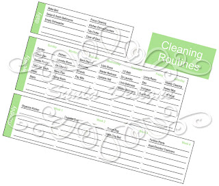 Sunla Designs: Freebies: Household Notebook- Cleaning Rountines