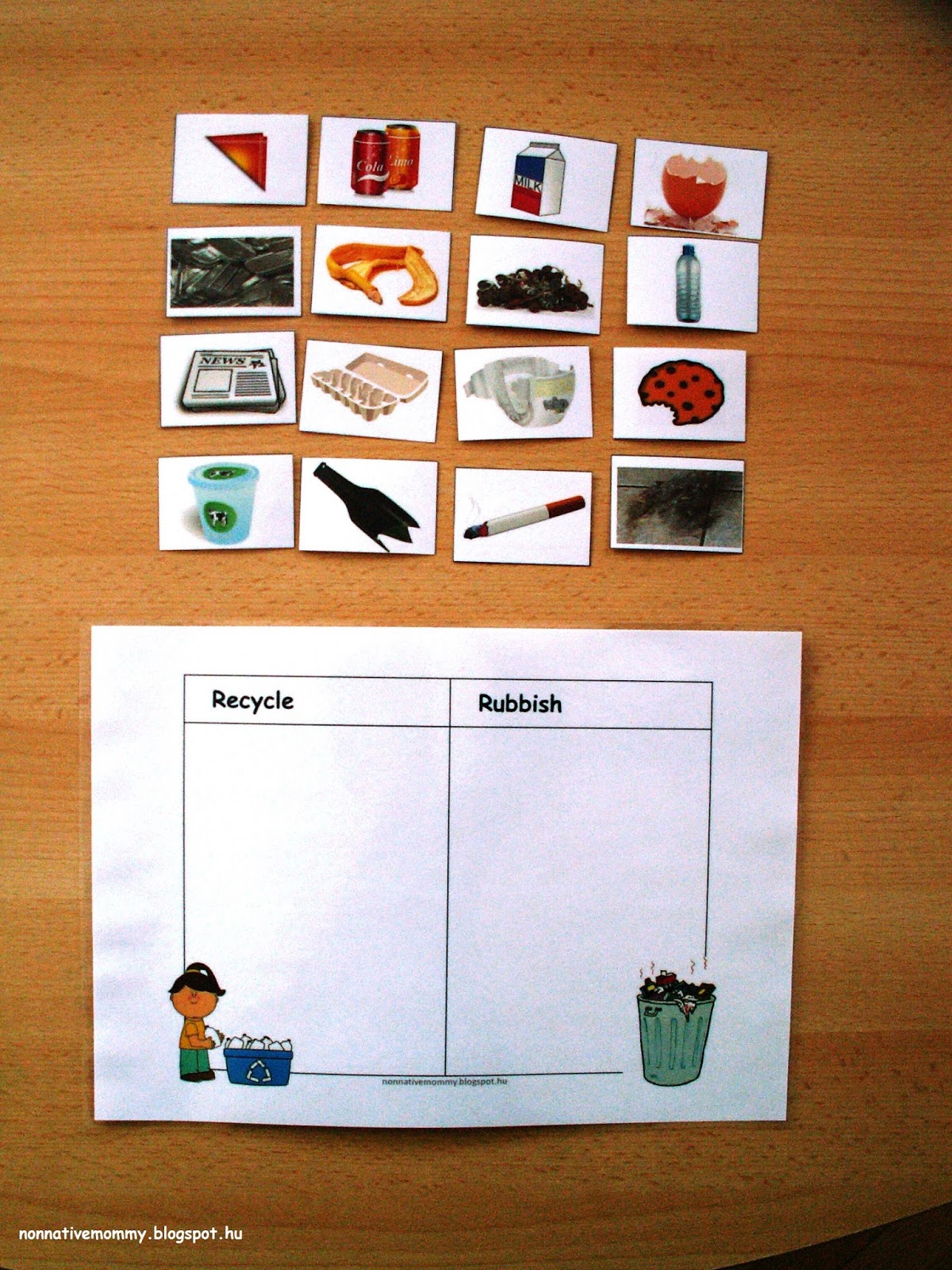 Non-native Mommy: Sorting rubbish - free printable