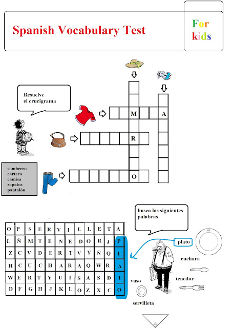 Spanish Test: Spanish Vocabulary Test for Kids