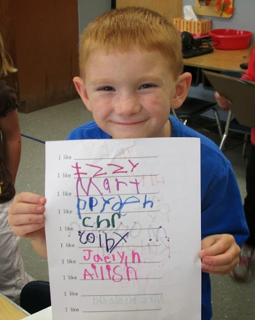 Kindergarten: Holding Hands and Sticking Together: Name Writing MAGIC!