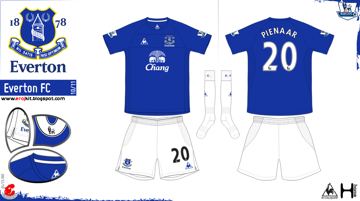 Kit Design, by eroj: 2010-11 Everton (Home e Third)