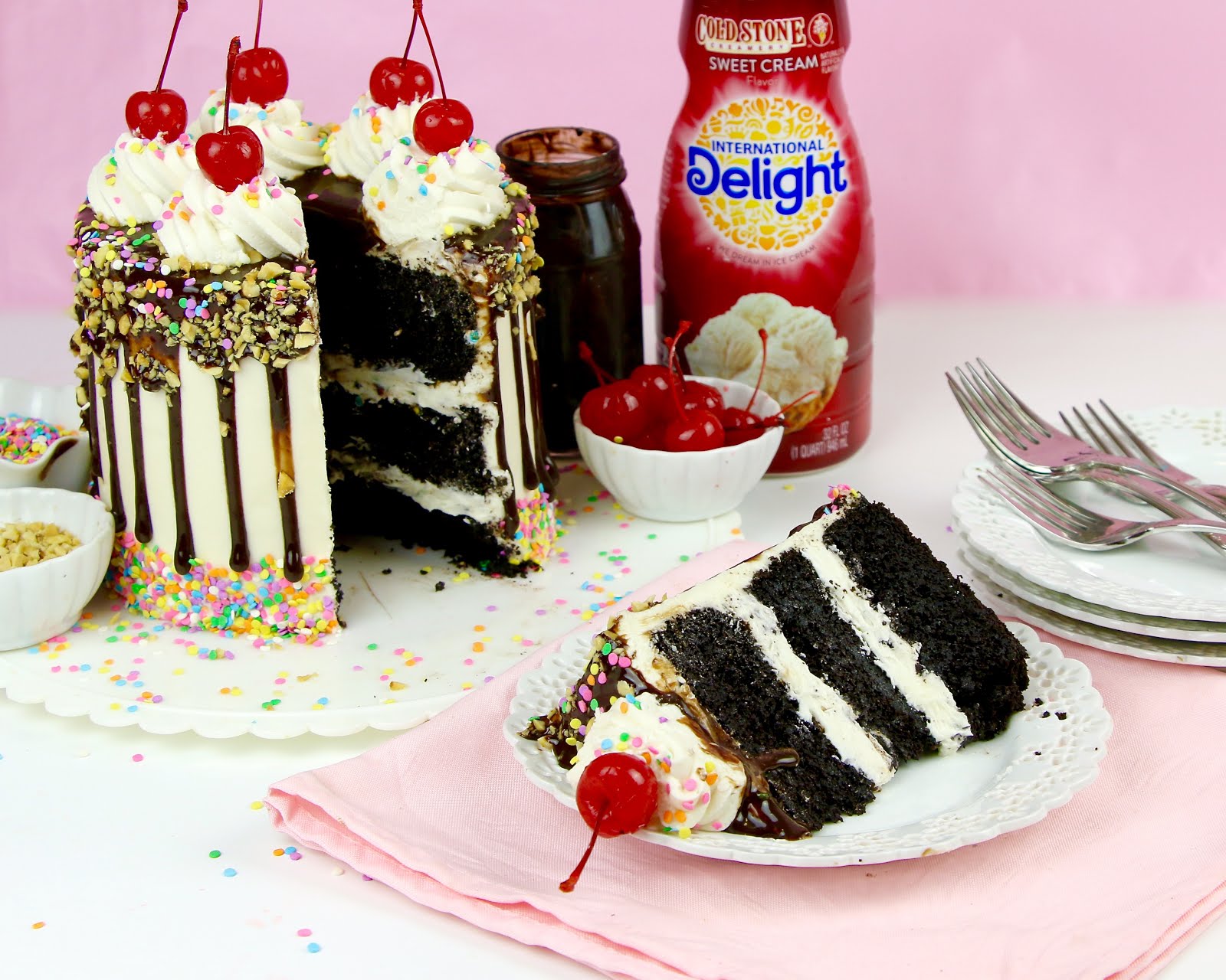 {VIDEO} Chocolate Fudge Sundae Drip Cake - The Lindsay Ann
