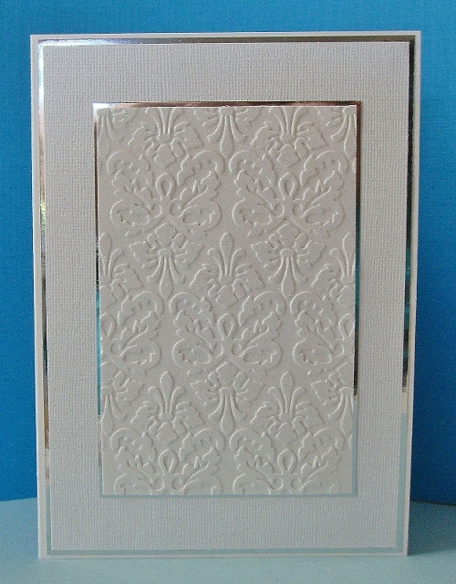 Pat's Scraps: White and Silver Wedding Card