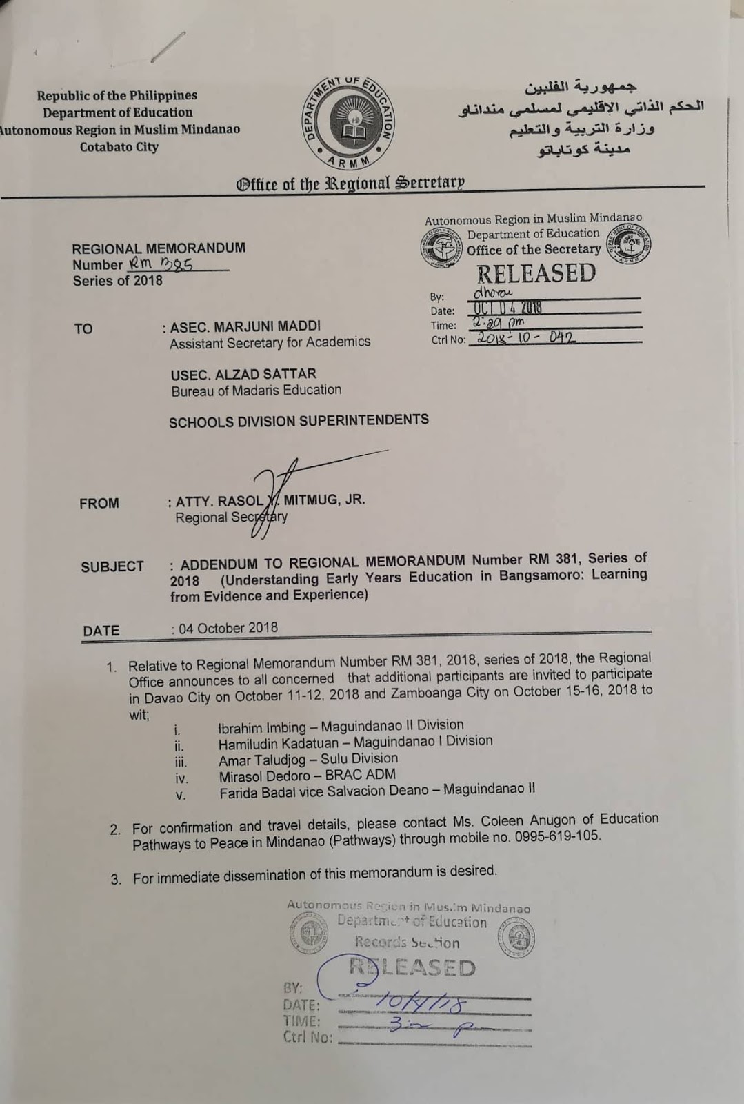 Deped Maguindanao 2 Contact Number