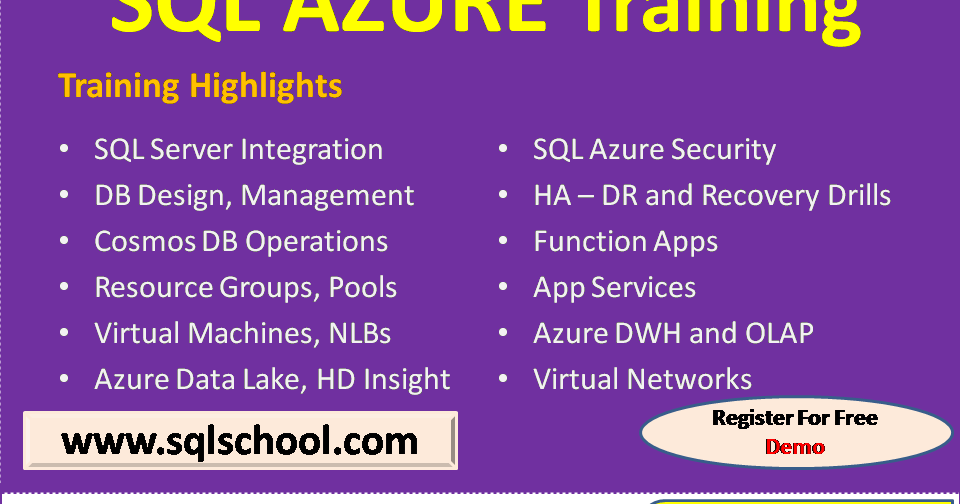Sql Azure Training Microsoft Azure Database Training At Sql School Training Institute