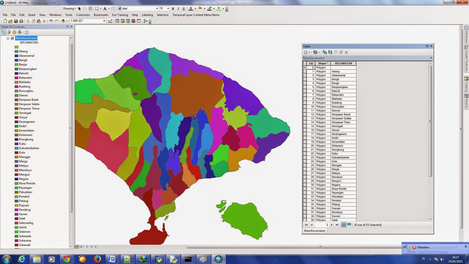 Menggunakan Fungsi Dissolve di ArcGIS | Share to The World