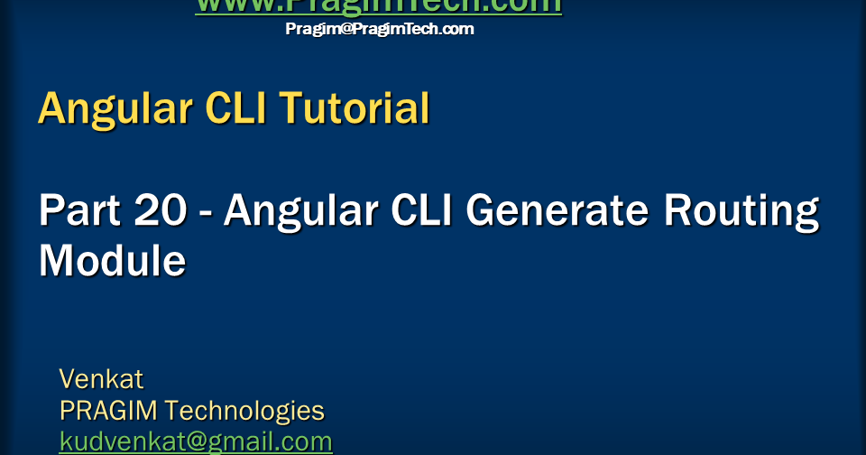 Sql Server Net And C Video Tutorial Angular Cli Generate Routing