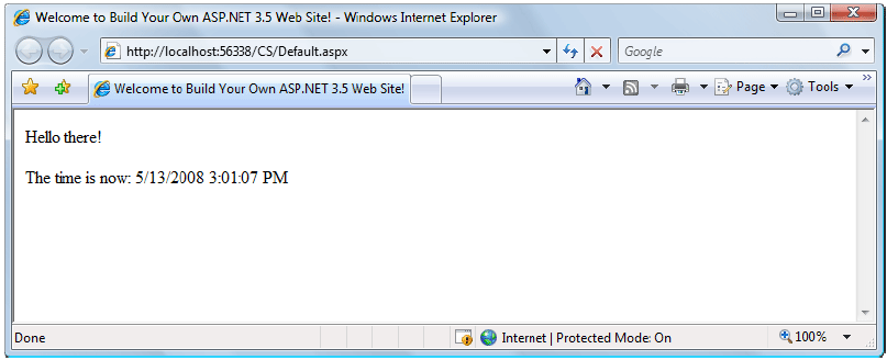 Writing Your First ASP.NET Page | ASP.Net Tutorial | ASP.Net Tutorial PDF - Interview Questions ...