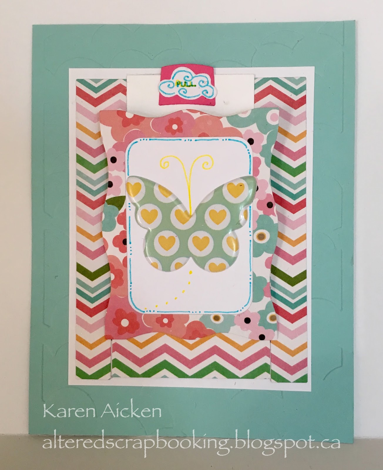 Altered Scrapbooking: Puffy Butterfly Pull Tab Card