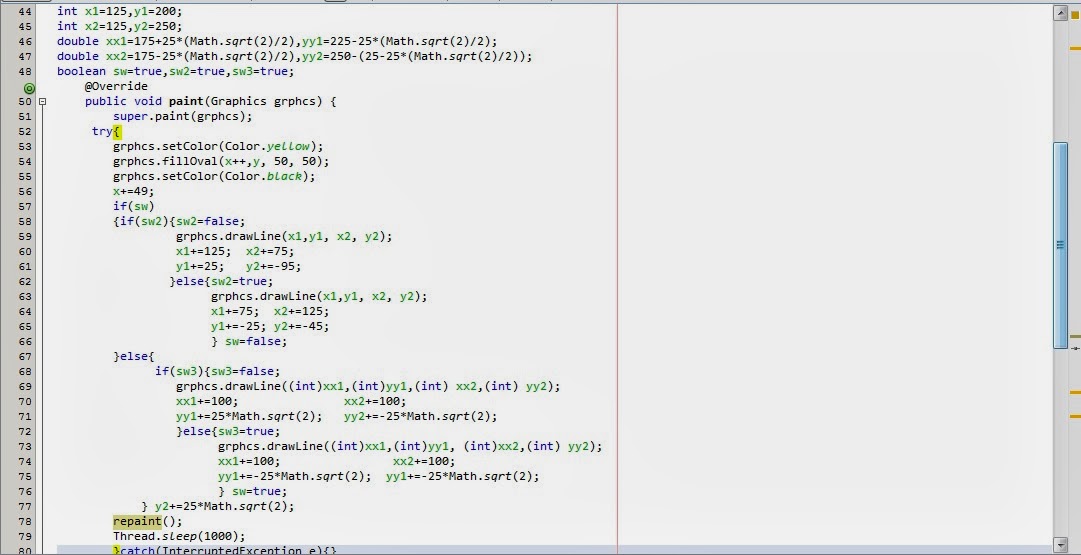 Rotar un Circulo y una liena ~ Programacion en Java