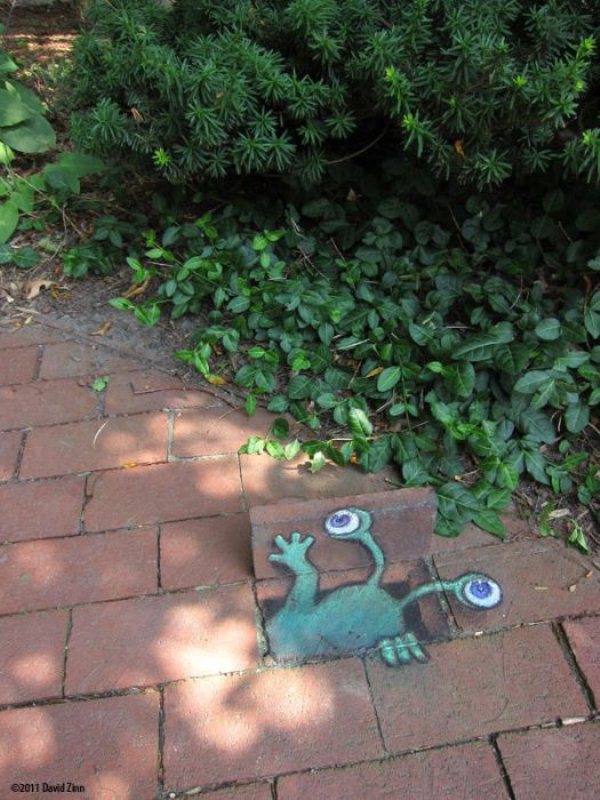 Cute Sluggo Chalk Art by David Zinn (30 pics) | Daily Fun Pics
