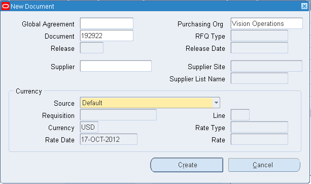 Creating a Purchase Order from an Approved Requisition | Learn Oracle