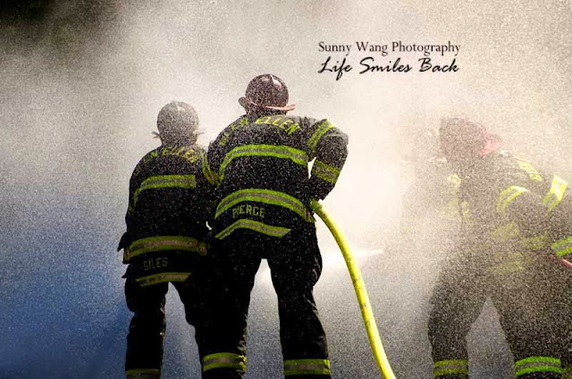 Sunny Wang Photography - Life Smiles Back: Firefighter Water Fight!