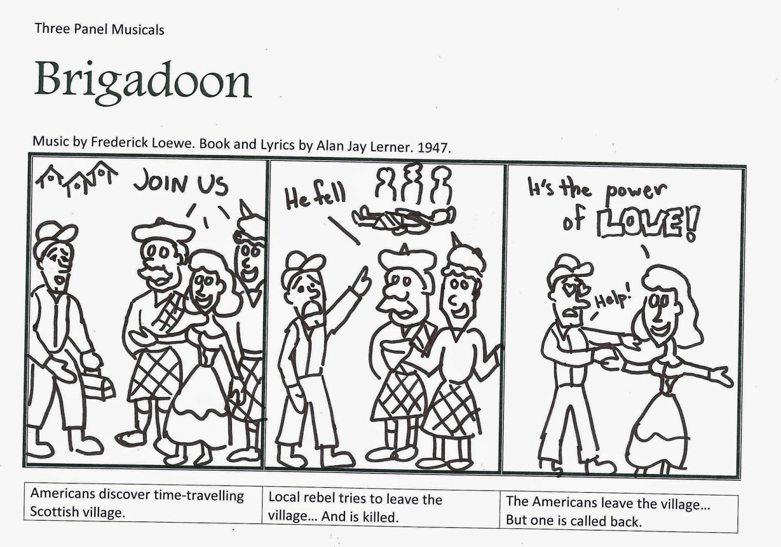 Three Panel Musicals: Brigadoon