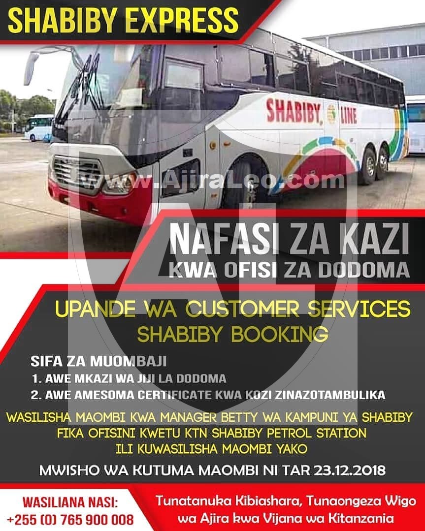 New Job Opportunities Dodoma at Shabiby Line Express | Deadline: 23rd ...