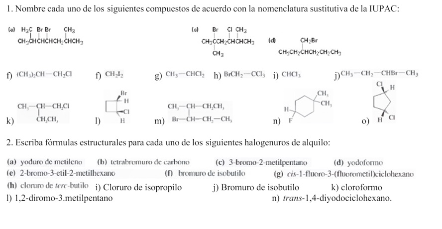 QUÍMICA MORALBA: TALLER HALOGENUROS DE ALQUILO