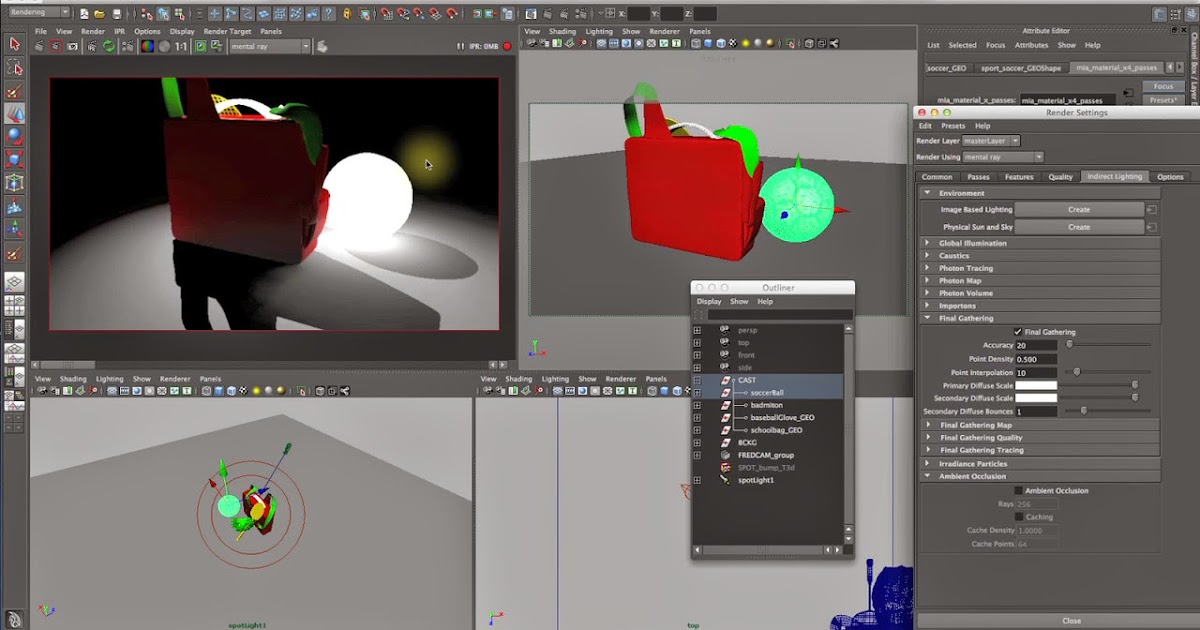 Final Gather in Maya & mental ray Lighting and Rendering Series V3 with ...