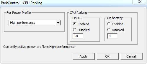 The Pile: CPU Parking Control - No reboot required