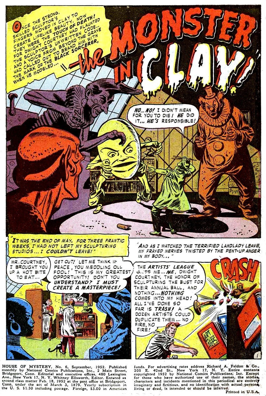 Pappy's Golden Age Comics Blogzine: Number 1942: Monster in Clay