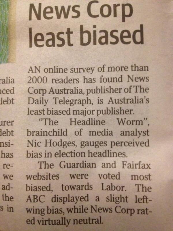 The Orstrahyun: BREAKING NEWS: NewsCorp Reveals NewsCorp "Least Biased"