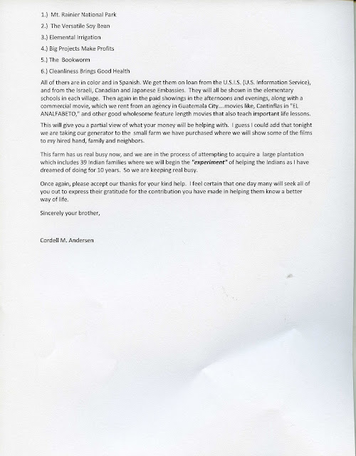 Guatemalan Foundation: Letter/report to LDS Stake President, Fred ...