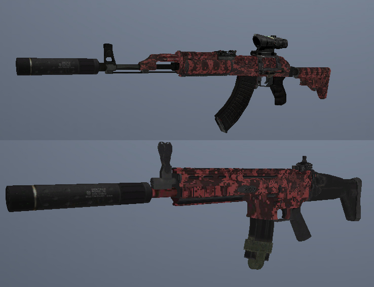 Midway Mods: [REL] SCAR-L w/ Silencer & AK-47 w/ ACOG and Silencer ...