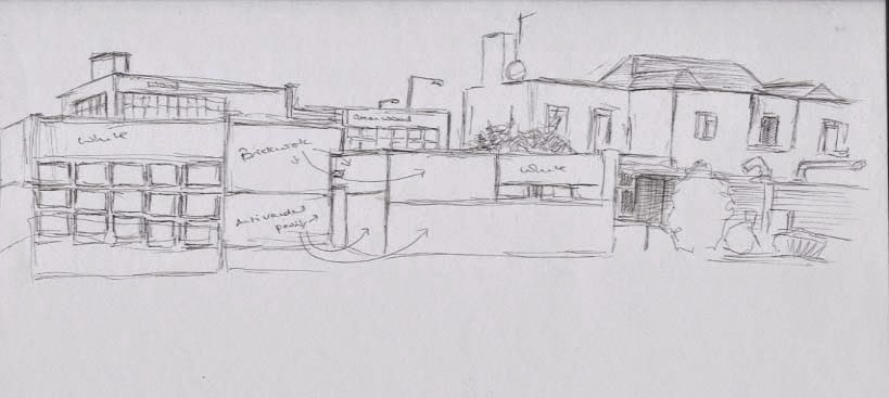 suburban sketches: Exercise 2 - Study of a townscape using line