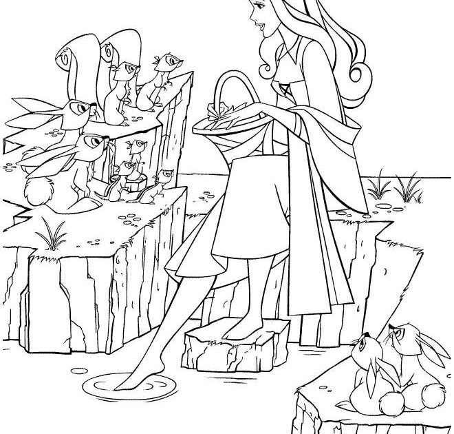 Disney Princess and Animals Coloring Pages To Kids
