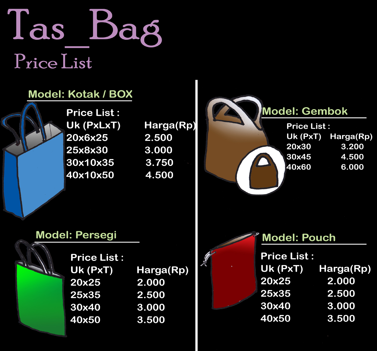 Kreasi berbahan SpunBond di Bandung: Goodie bag, tas seminar, tas ...