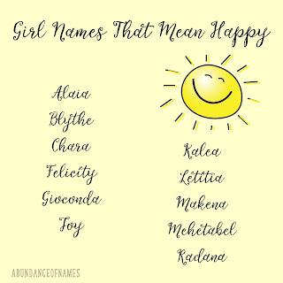 Ren's Baby Name Blog: Happy Names