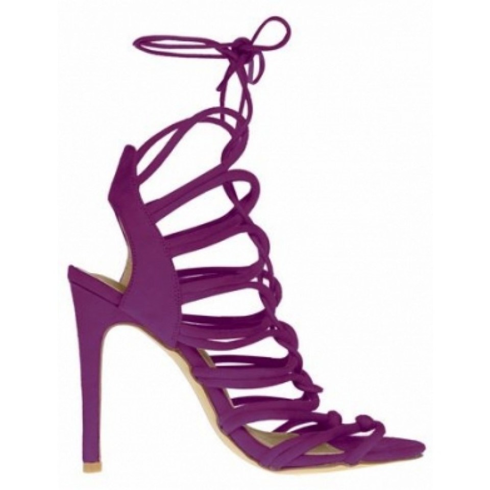 Purple Lace Up Heels