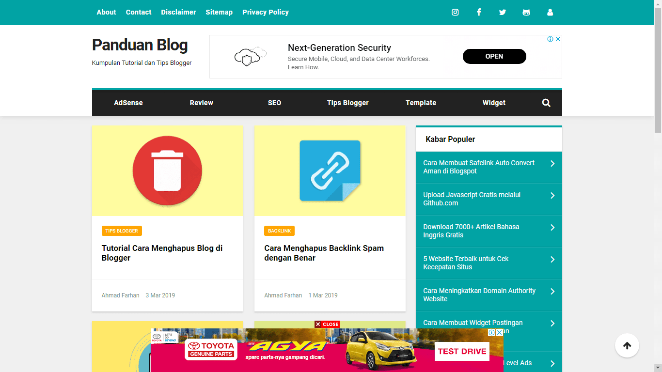 Cara Membuat Banner Iklan Melayang di Blogger - Panduan Blog