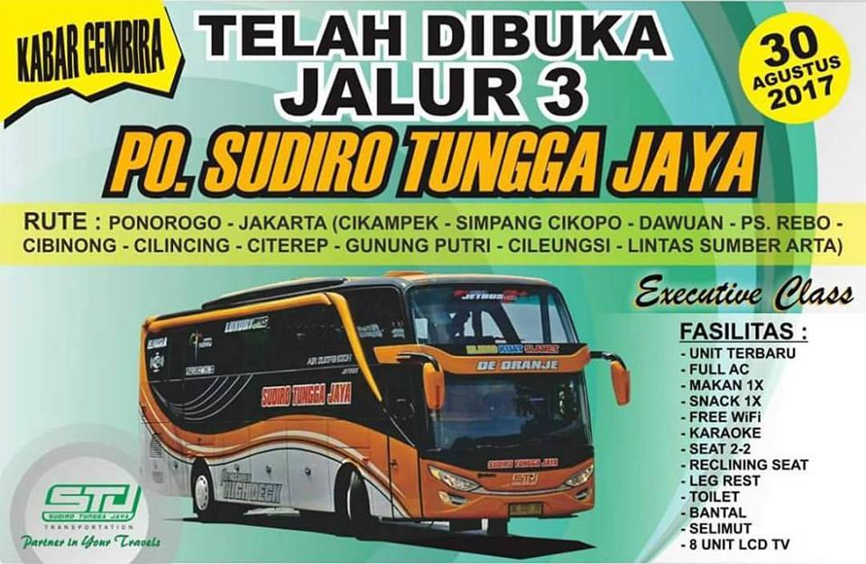Sejarah PO Sudiro Tungga Jaya Maospati - Jalur Bus