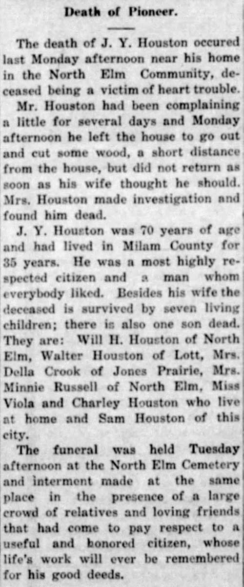 Life in the Past Lane: 52 Ancestors #12: John Young Houston (Jr)