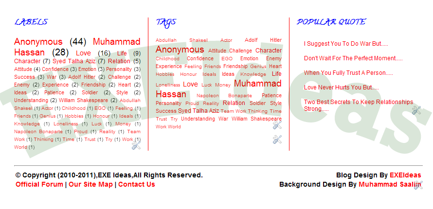 Stylish Simple HTML Footer For Blog & Website - EXEIdeas – Let's Your ...