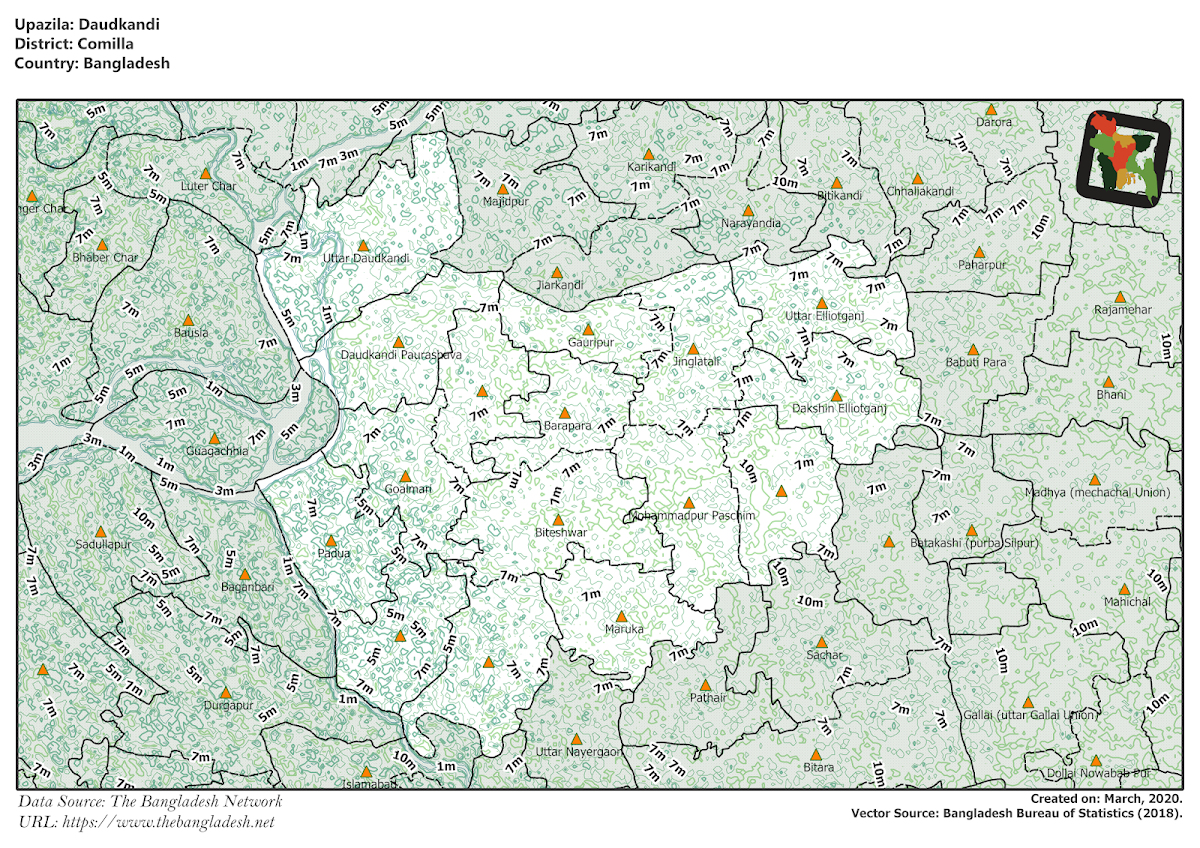 Mouza & Land Use Maps of Daudkandi Upazila, Comilla, Bangladesh - Tourism Directory of Bangladesh