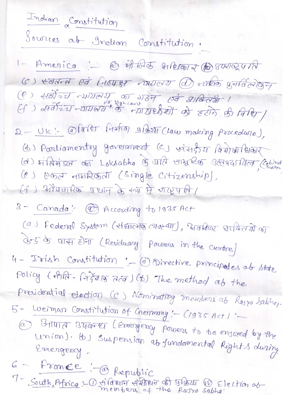 GENERAL STUDIES: SOURCES OF INDIAN CONSTITUTION