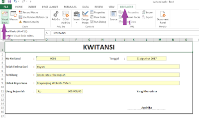 Cara Membuat Kwitansi Dengan Menggunakan Microsoft Excel - Warung Internet