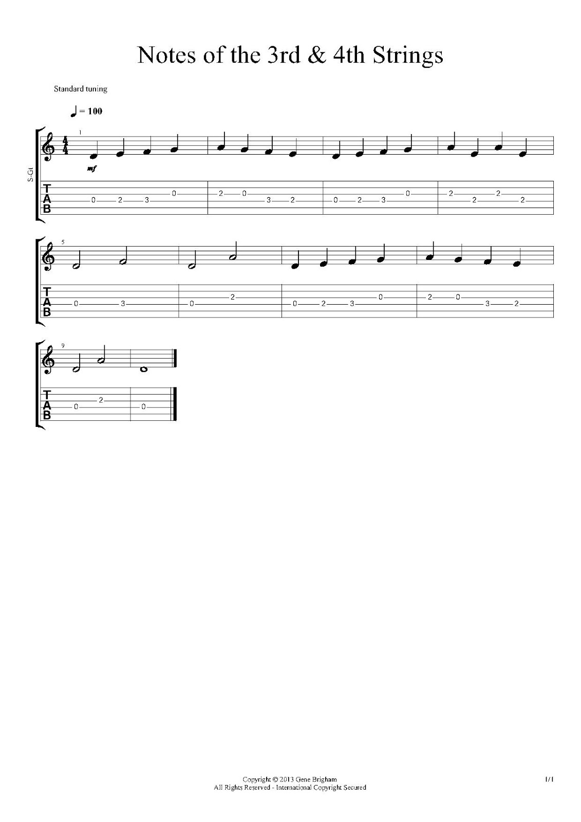 Beginning Guitar: Notes of the 3rd & 4th Strings