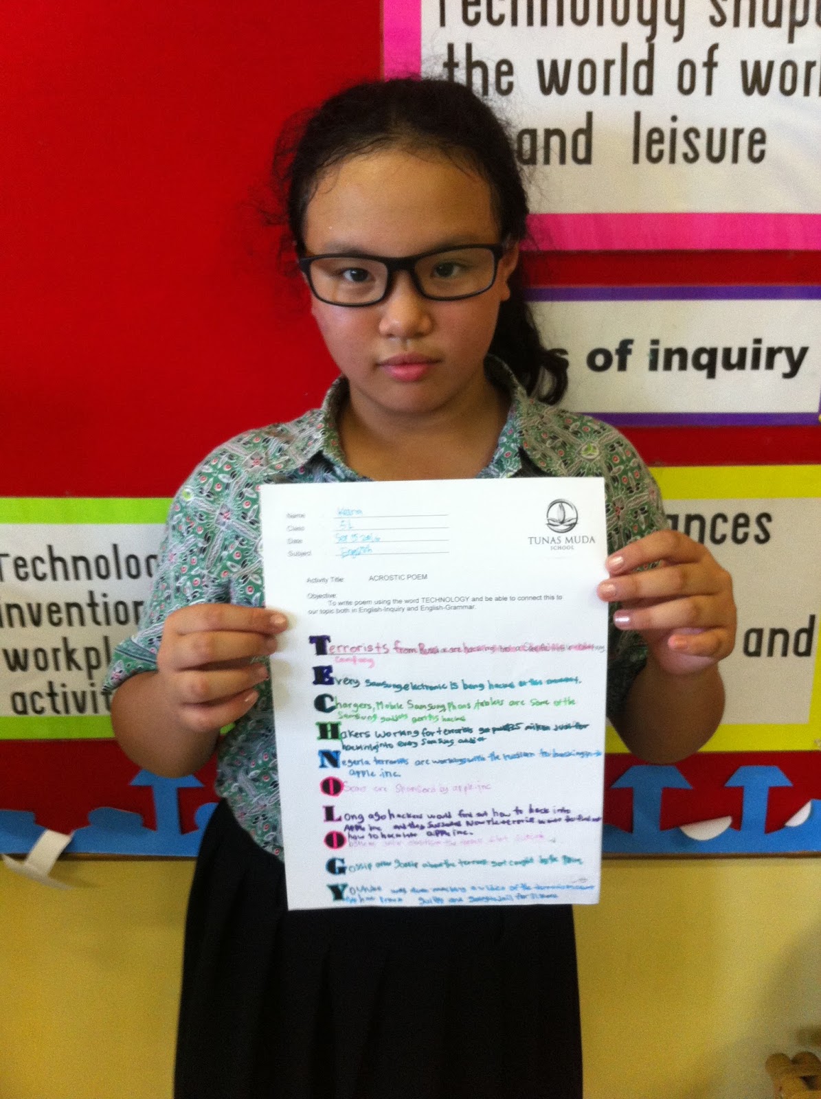 5LofRoom15: Technology`s Acrostic Poem!