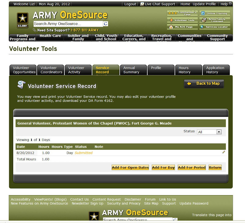 Love, Joy and Peas: How to Log Your Volunteer Hours With My Army Once ...