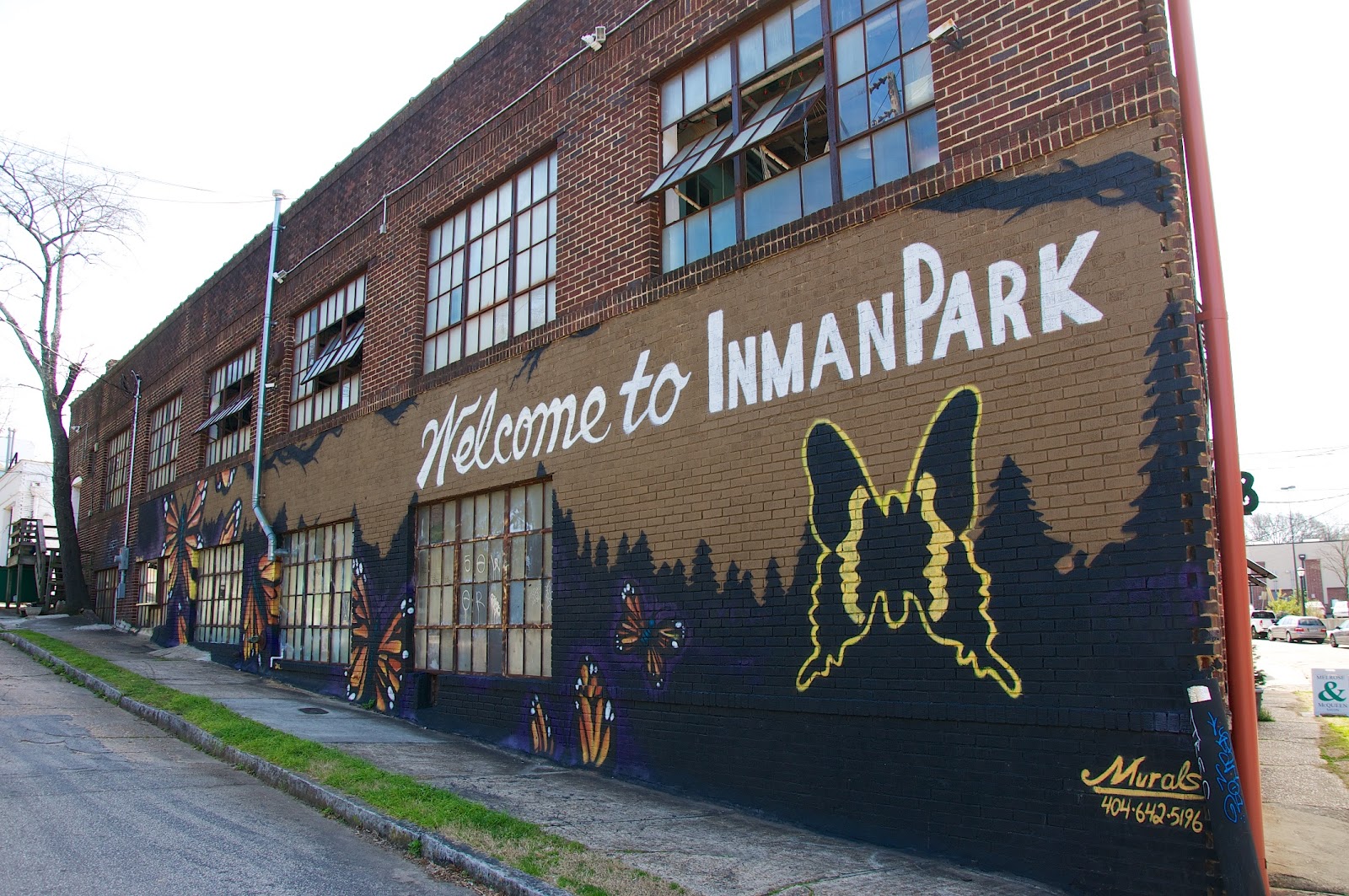 Historic Inman Park: Inman Park Butterfly Wall